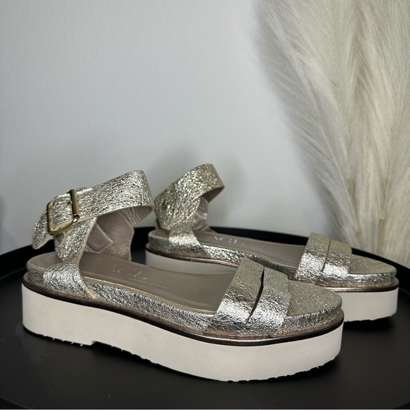 Agl | Shoes | Agl Gold Platinum Platform Ankle Strap Sandals | Poshmark